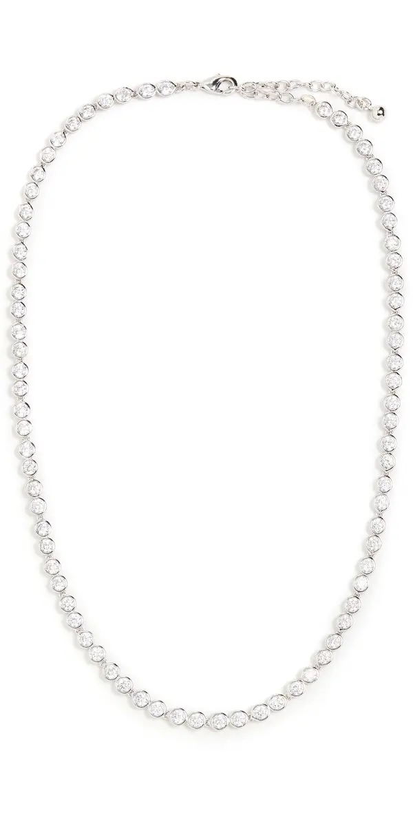 Shashi Bezel Tennis Necklace - Silver