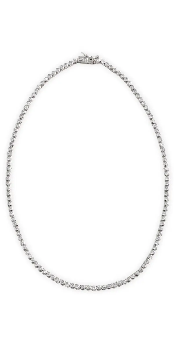 Shashi Bezel Tennis Necklace - Silver