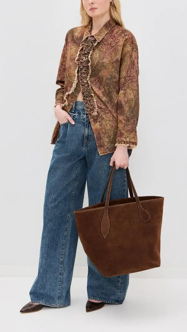 LIFFNER Sprout Suede Tote - Dark Brown
