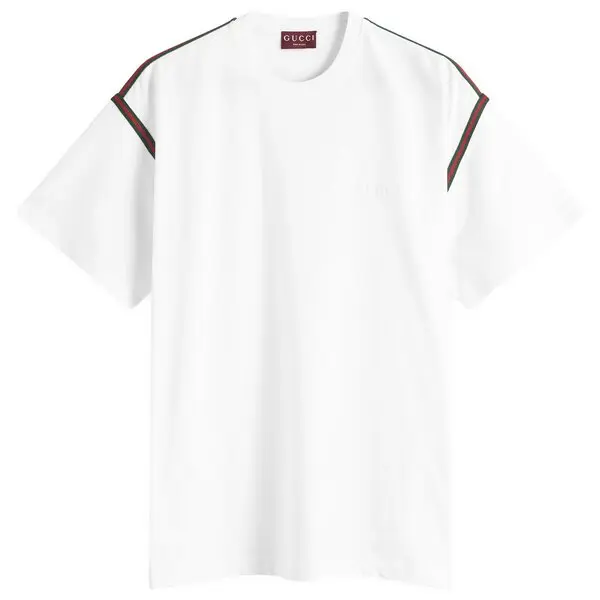 Gucci Tape Cotton T-Shirt - White/Mix | Editorialist