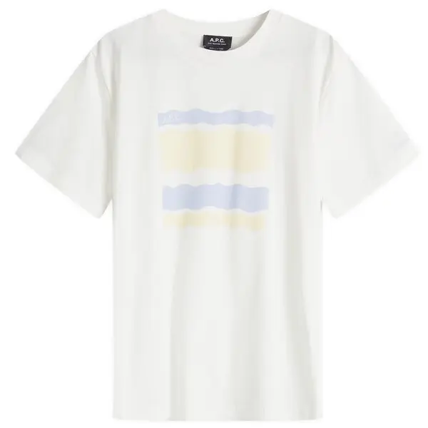 A.p.c. Malone Wave Print T-shirt - White/yellow