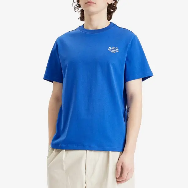 A.p.c. Rue Madame Logo T-shirt - Blue/white