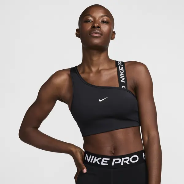 Nike Pro Swoosh Asymmetrical Medium-support Padded Sports Bra