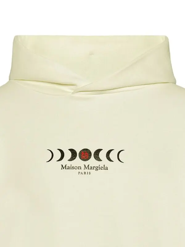 MAISON MARGIELA Logo-print Hoodie - Neutrals