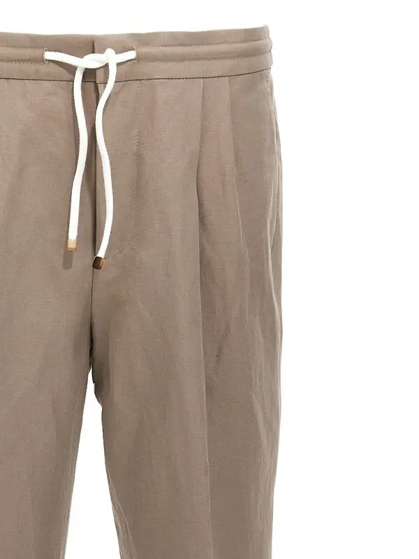 Brunello Cucinelli Linen Trousers - Brown