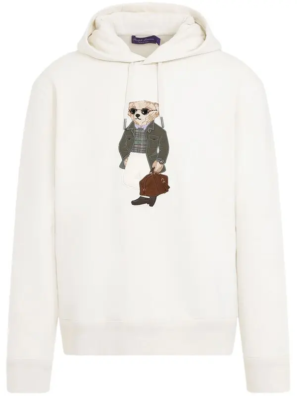 Ralph Lauren Purple Label Teddy Bear Print Hoodie - Neutrals