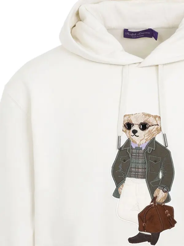 Ralph Lauren Purple Label Teddy Bear Print Hoodie - Neutrals