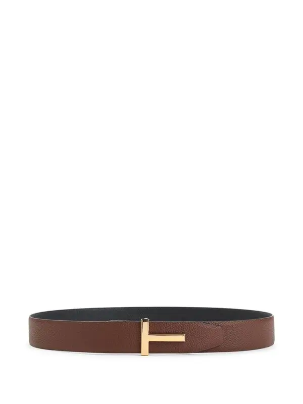 TOM FORD Logo-plaque Belt - Brown