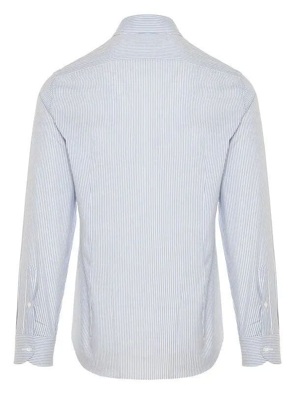 Corneliani Striped Poplin Shirt - Blue