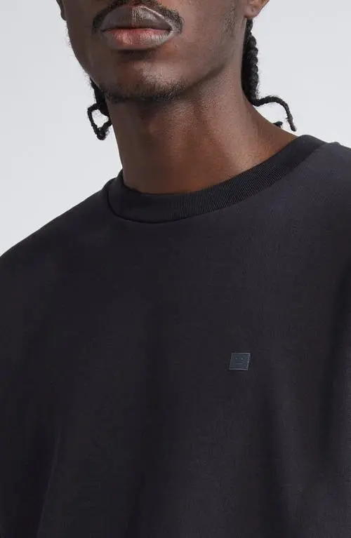 Acne Studios Embroidered Face Patch Fleece Sweatshirt - Black
