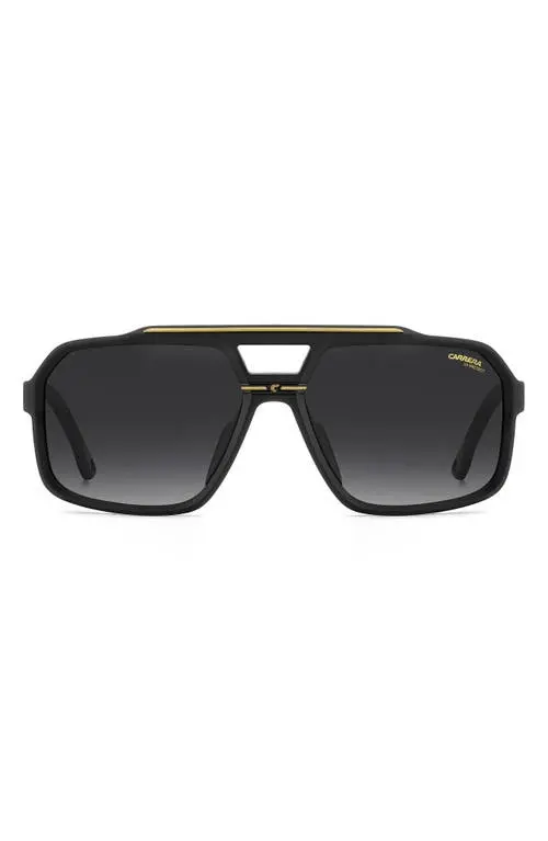 Carrera Eyewear 61mm Gradient Square Sunglasses - Matte Black Gold/ Dark Grey Sf