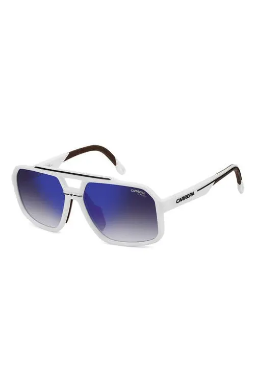 Carrera Eyewear 61mm Gradient Square Sunglasses - Matte White/ Grey Sp Sh
