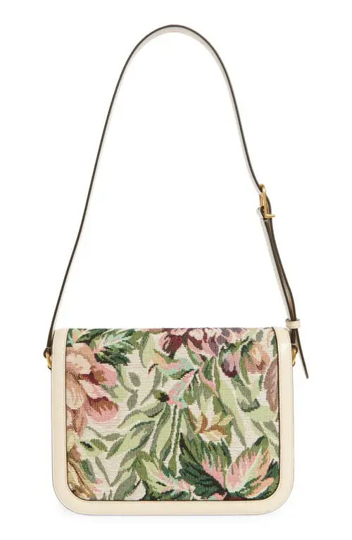 Valentino Garavani 9to5 Embroidered Jacquard Shoulder Bag - White Multi