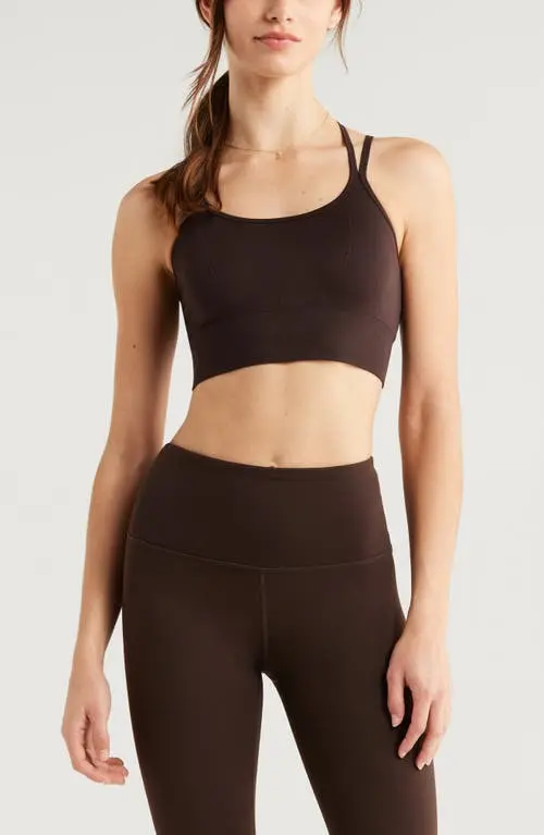 Zella Seamless Strappy Sports Bra - Brown Mole