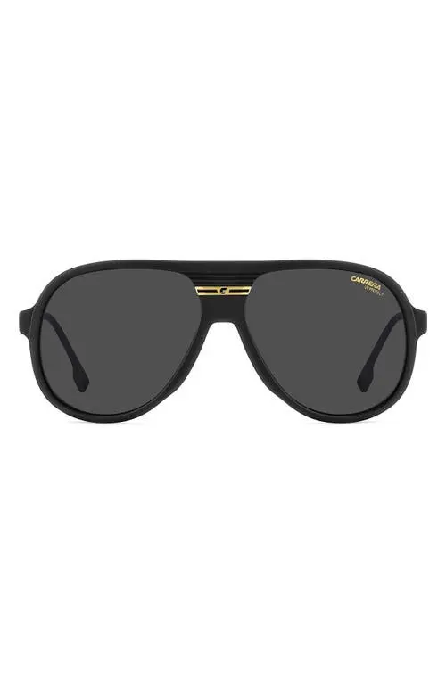 Carrera Eyewear 59mm Pilot Sunglasses - Matte Black Gold/ Grey