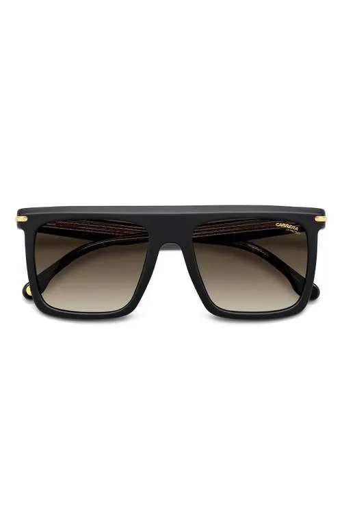 Carrera Eyewear 56mm Rectangular Flat Top Sunglasses - Black Gold/ Black Brown Green