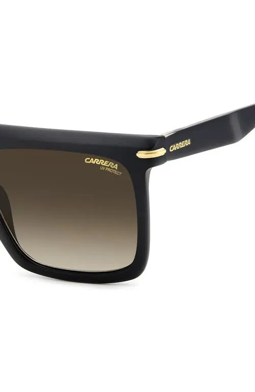Carrera Eyewear 56mm Rectangular Flat Top Sunglasses - Black Gold/ Black Brown Green