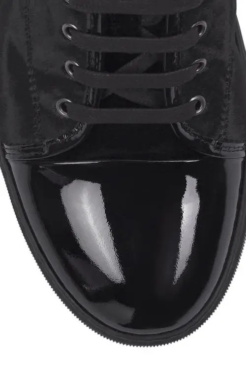 LANVIN Dbb1 Velvet And Patent Leather Sneakers - Black/black