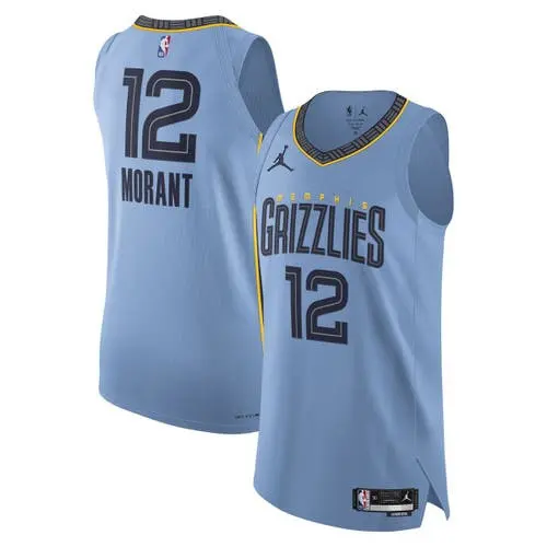 JORDAN BRAND Ja Morant Memphis Grizzlies Authentic Player Jerseystatement Edition - Light Blue