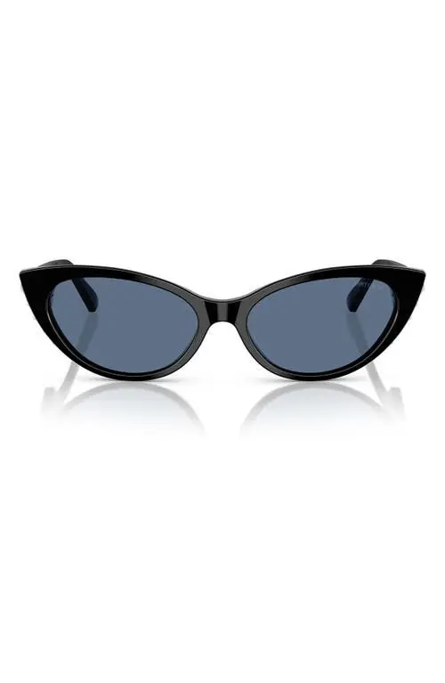 JIMMY CHOO 55mm Cat Eye Sunglasses - Black Blue