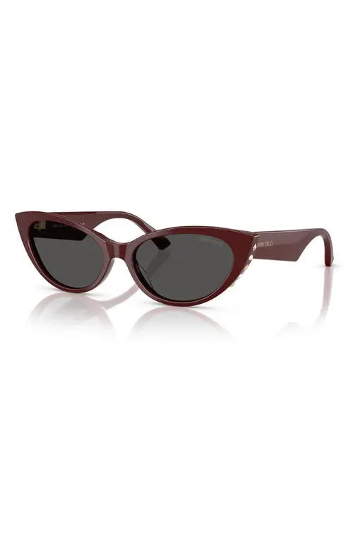 JIMMY CHOO 55mm Cat Eye Sunglasses - Red