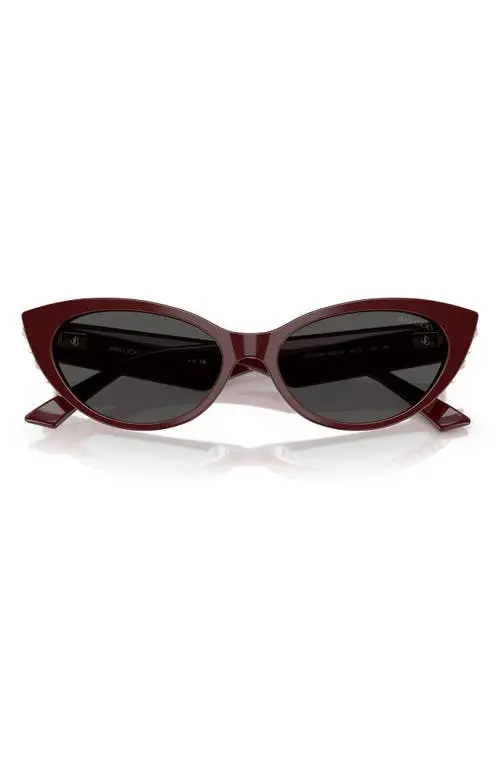 JIMMY CHOO 55mm Cat Eye Sunglasses - Red