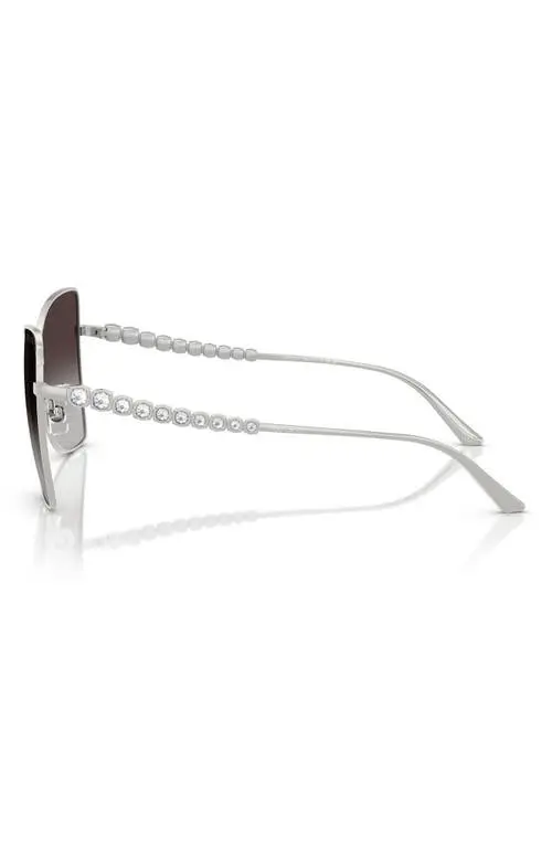 JIMMY CHOO 55mm Butterfly Sunglasses - Silver