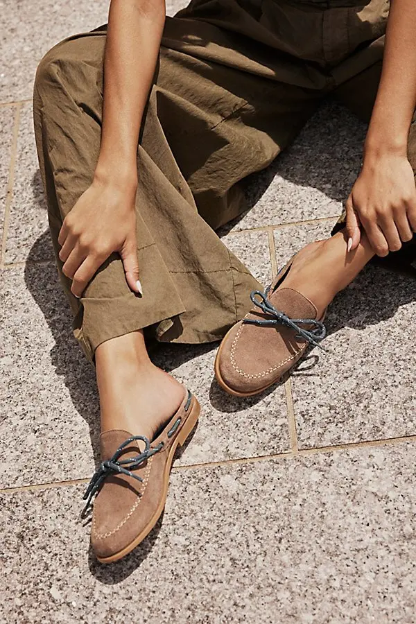 Free People Seas The Day Mules - Taupe Suede