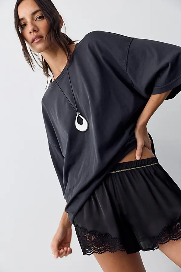 Free People We The Free Perfect Oversized Tee - Black