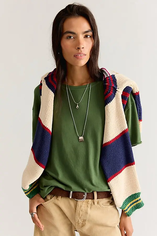 Free People We The Free Perfect Oversized Tee - Forest Run