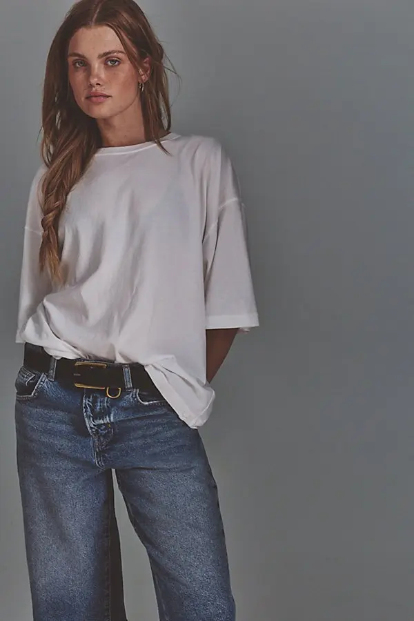 Free People We The Free Perfect Oversized Tee - White