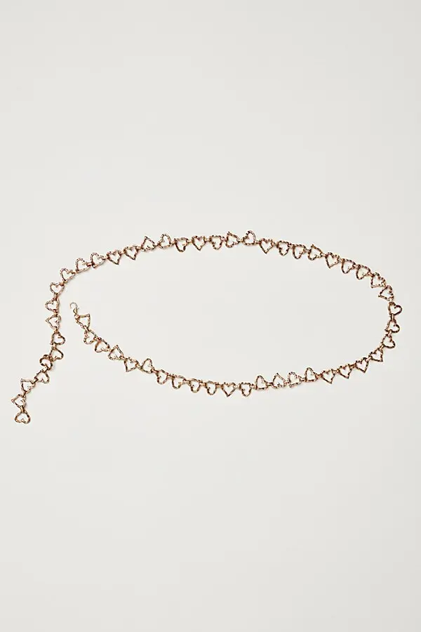 Free People Heart Throb Chain Belt - Gold Rush
