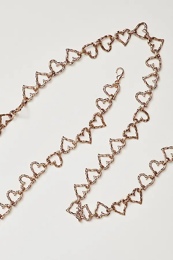Free People Heart Throb Chain Belt - Gold Rush
