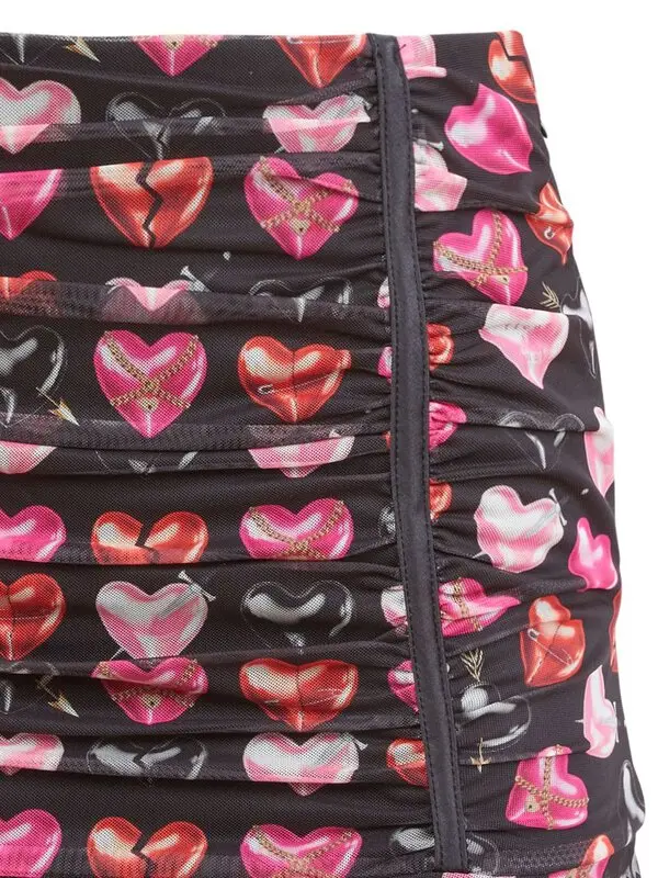 FLEUR DU MAL Heart-print Mini Skirt