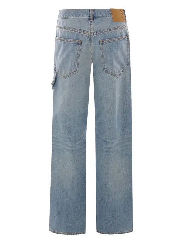 HAIKURE Logo Patch Straight Jeans - Blue