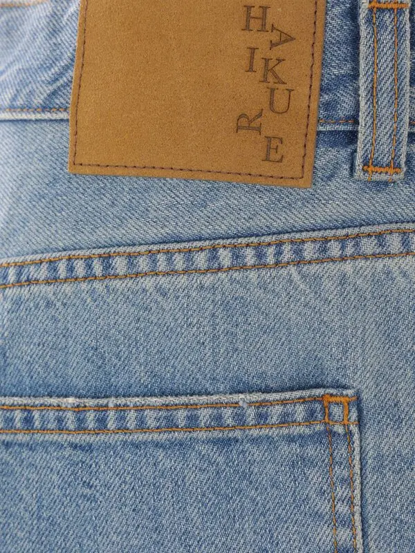 HAIKURE Logo Patch Straight Jeans - Blue