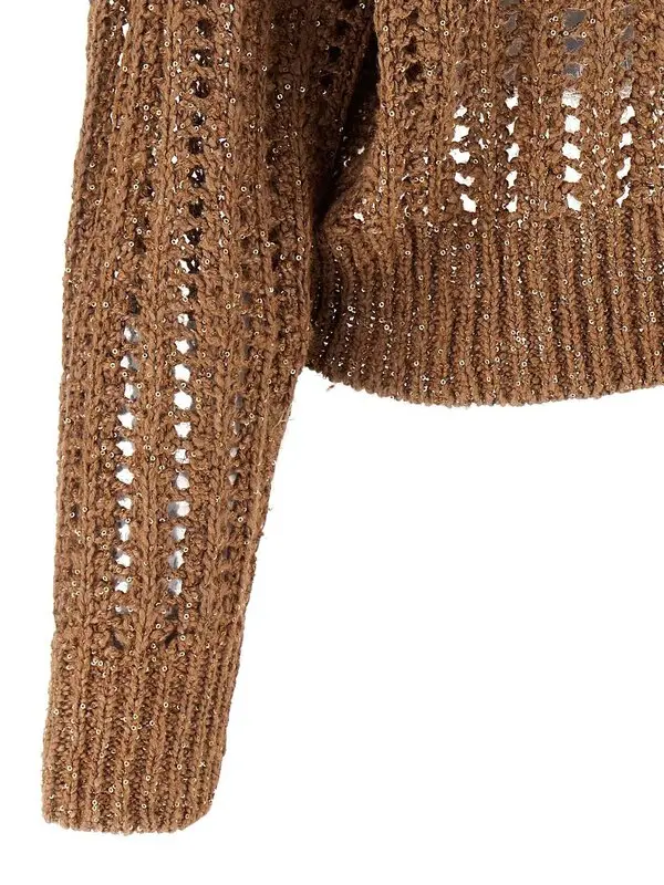 Brunello Cucinelli Net Jumper - Brown