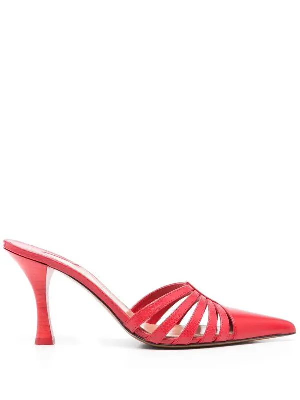 Paris Texas 85mm Nadia Mules - Red