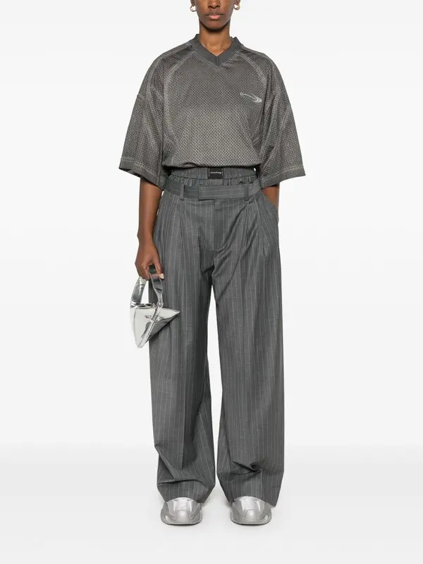 Alexander Wang Boxer-Detail Pleated Trousers In Grey - 66% Off