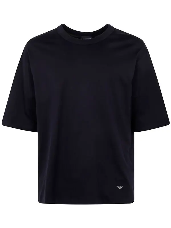 Emporio Armani Logo-appliqué Cotton T-shirt - Black