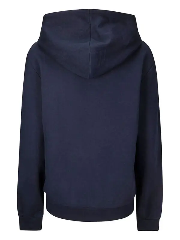 A.p.c. Logo-embroidered Hoodie - Blue