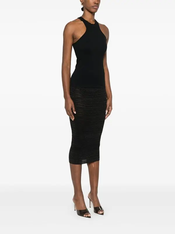 ANDREĀDAMO Fine Ribbed Tank Top - Black