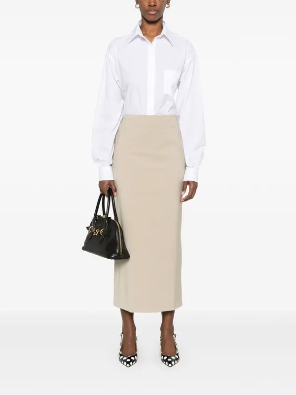 Moschino Virgin-wool Midi Skirt - Neutrals
