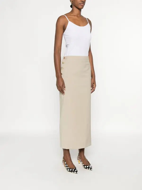 Moschino Virgin-wool Midi Skirt - Neutrals