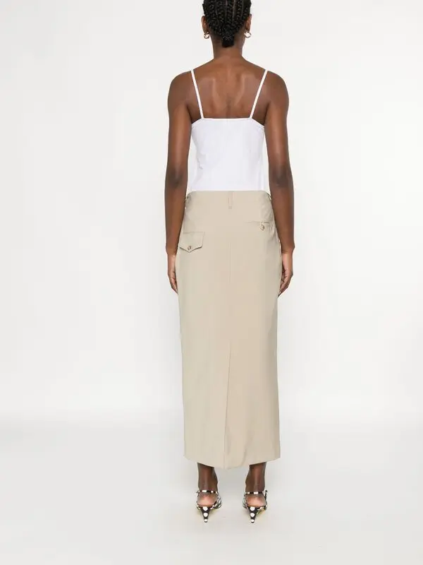 Moschino Virgin-wool Midi Skirt - Neutrals