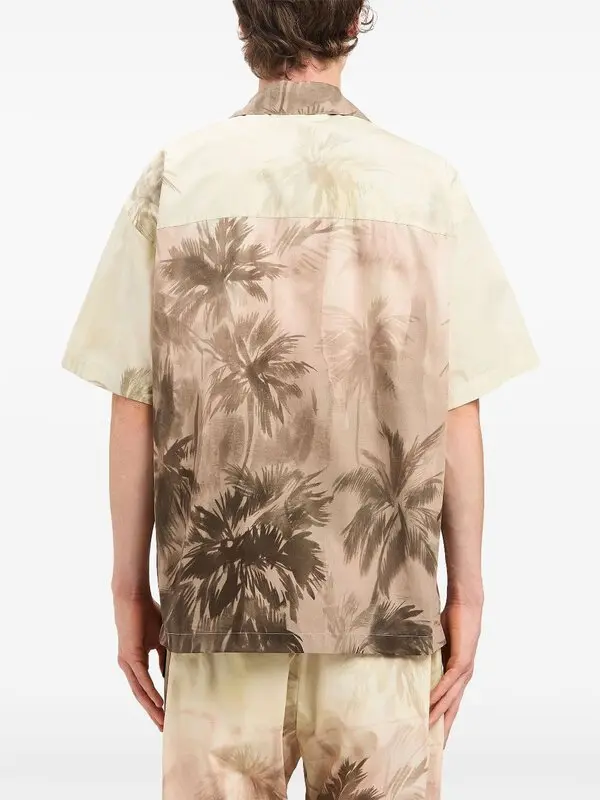 Palm Angels Sunset Palms Bowling Shirt - Neutrals