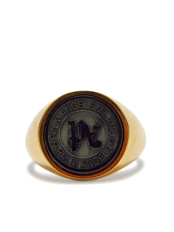 Palm Angels Stone Emblem Ring - Gold