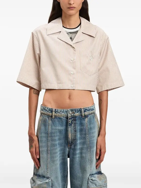 Palm Angels Logo Cropped Shirt