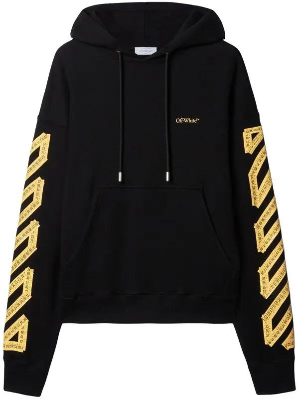 Off-White Tape Arrow Long Sleeve Hoodie - Black