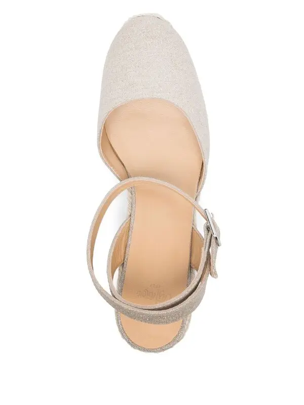 CastaÑer 80mm Cybil Espadrilles - Silver